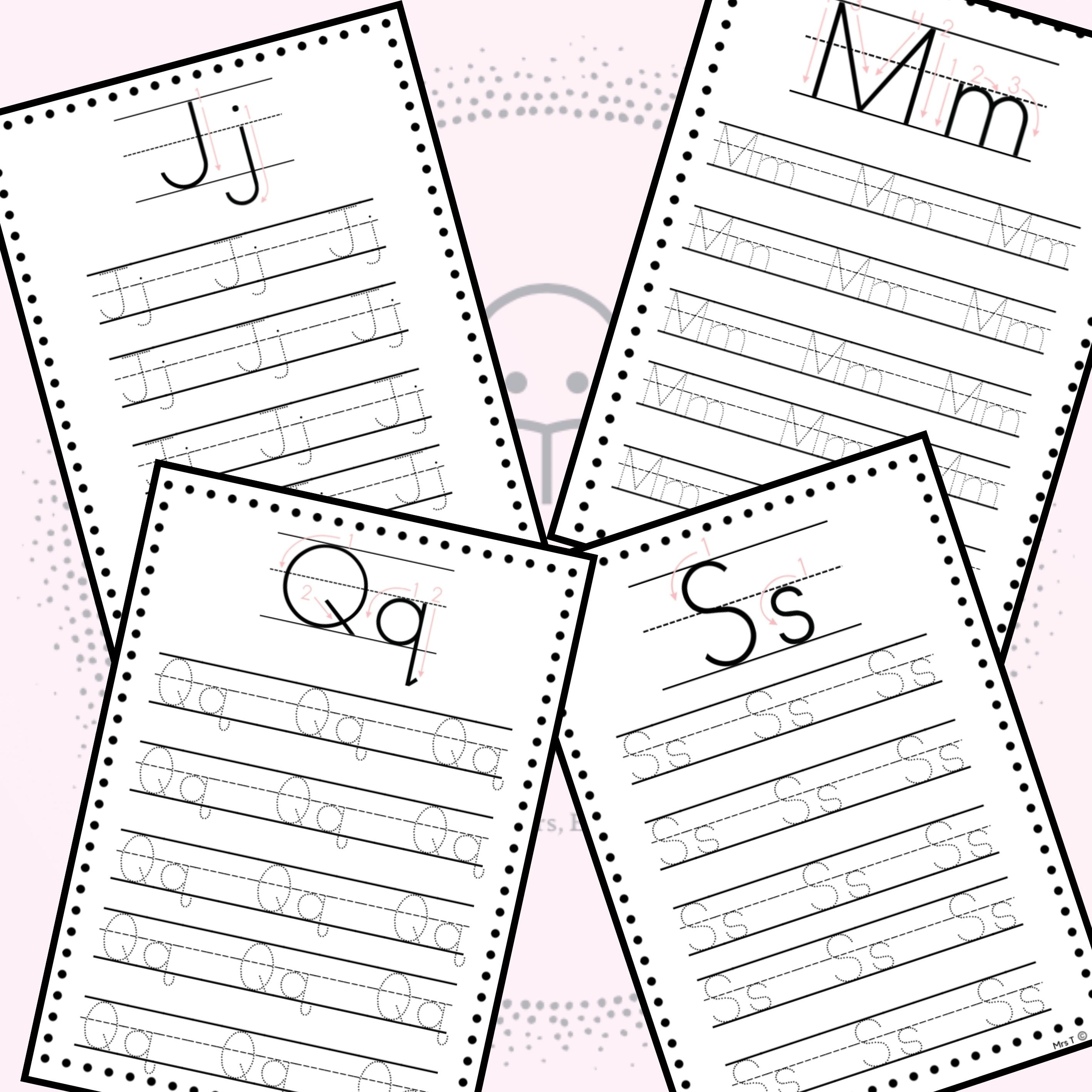 A-Z Handwriting Tracing Worksheets,traceable Letters, Children's ...