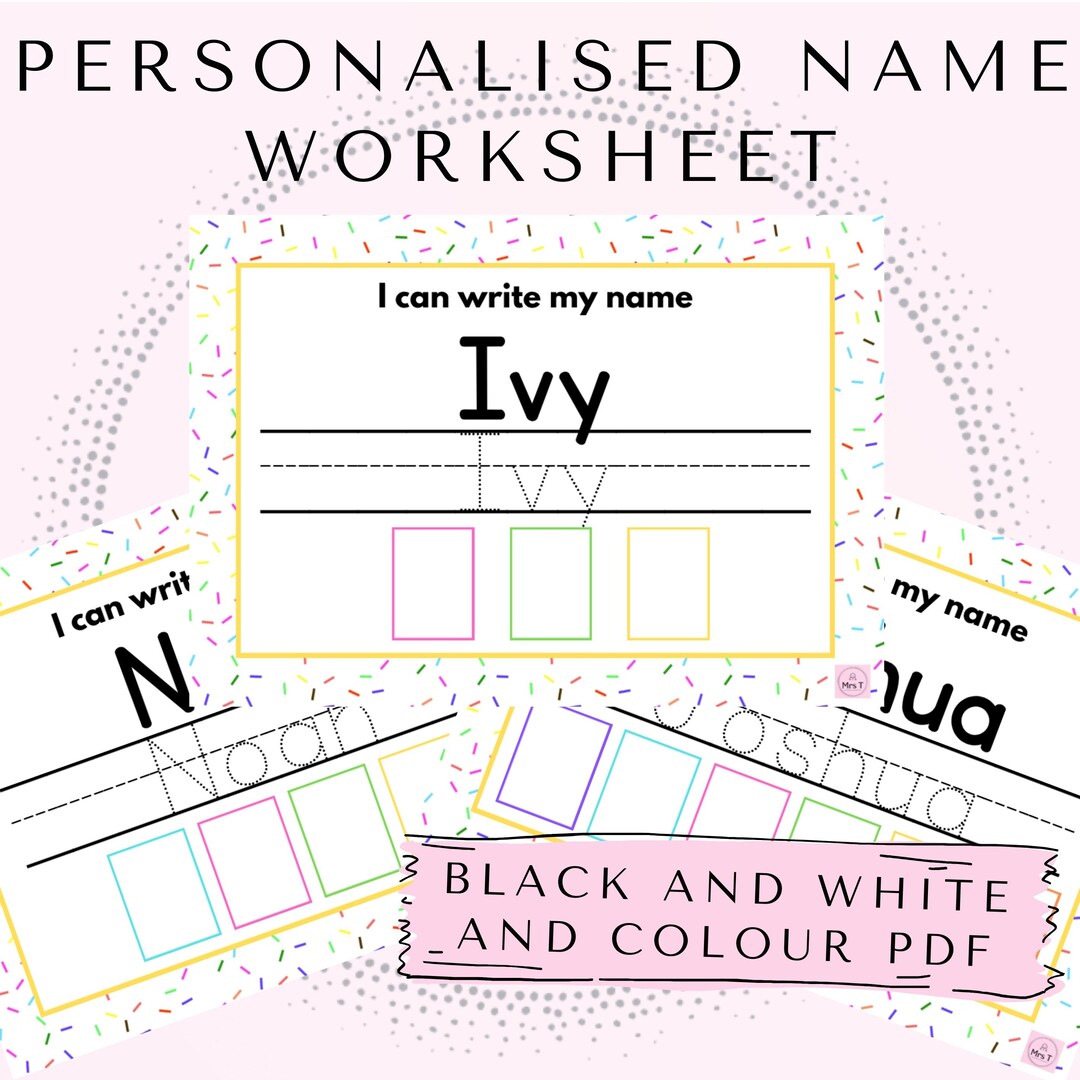 Printable Name Worksheet, Personalised Name Tracing and Writing ...