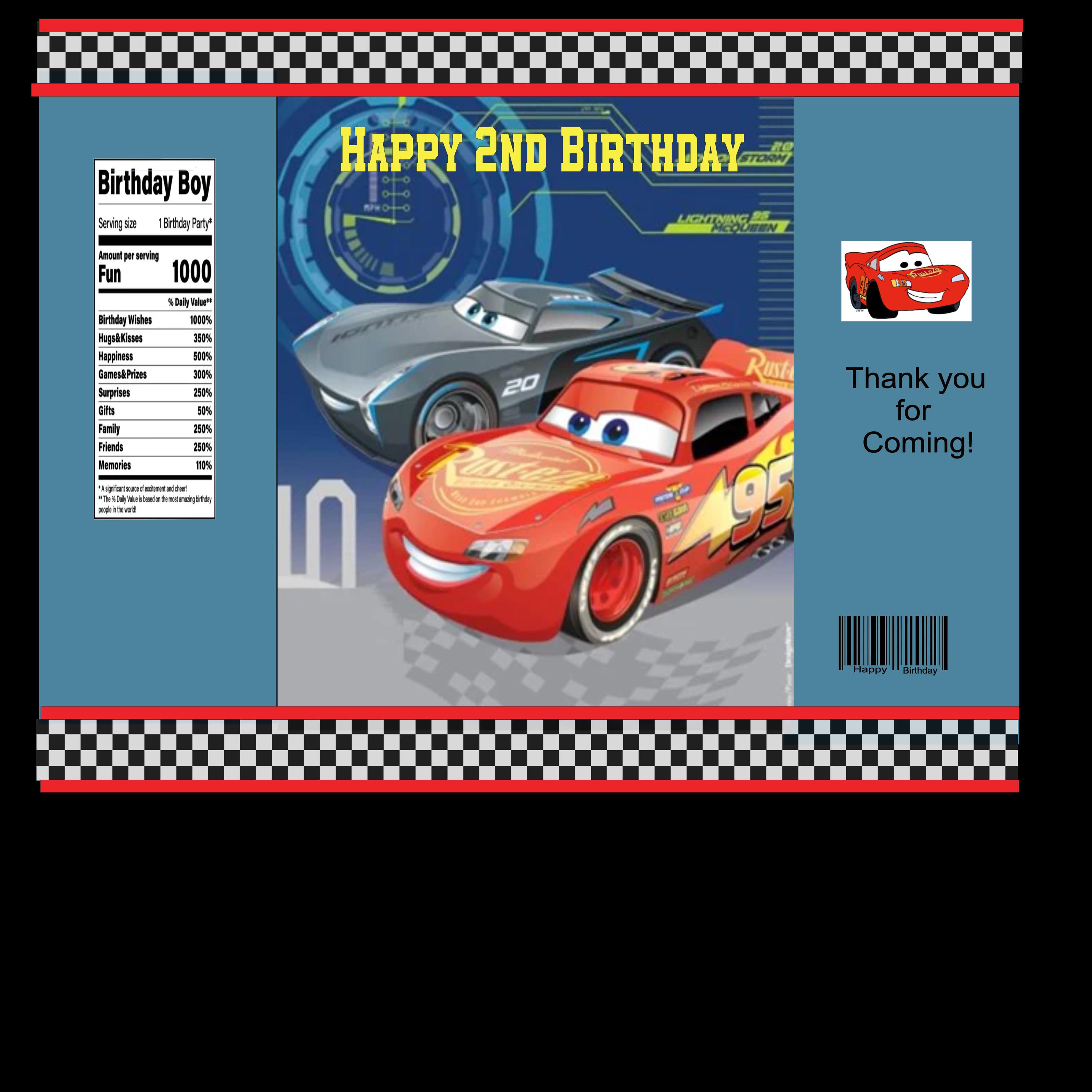 Cars Chip Bag and Water Bottle Label - Etsy