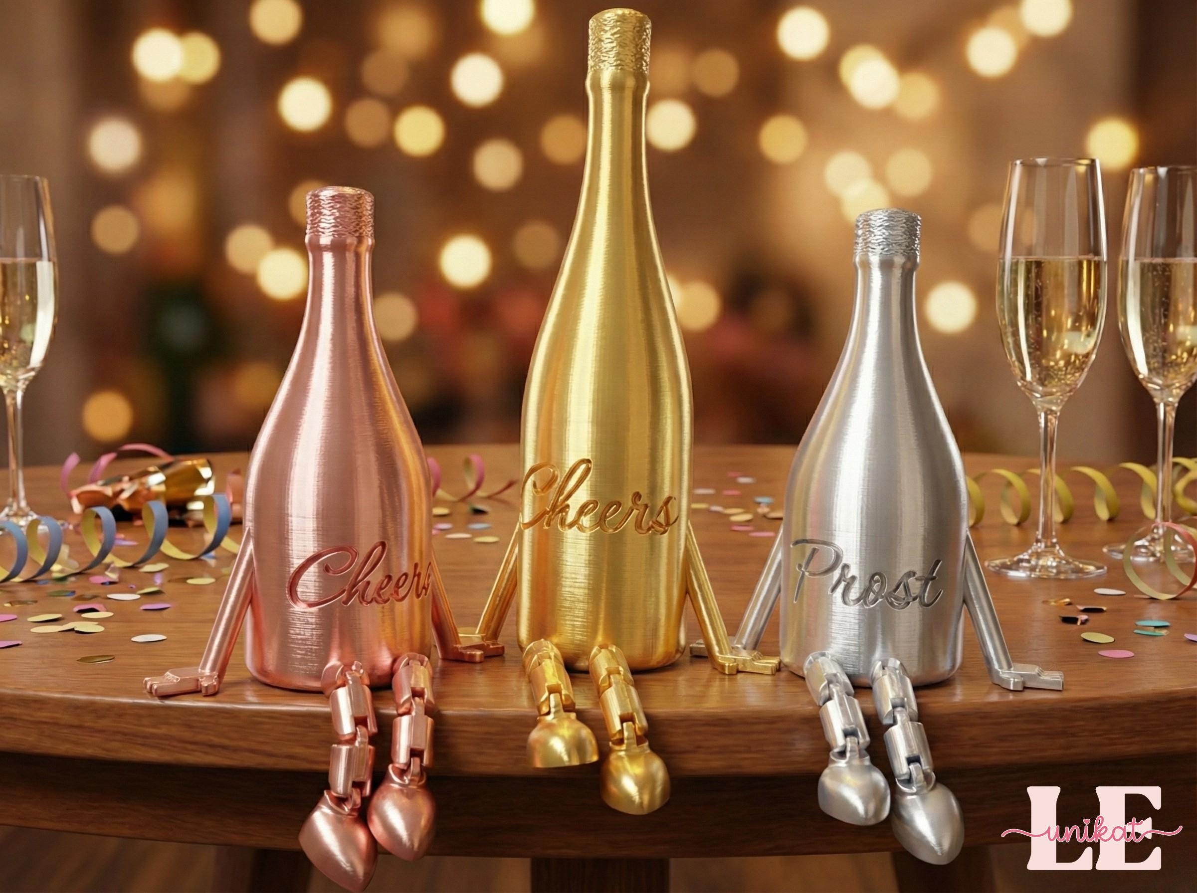 Champagner Figur Regalsitzer 3D Druck | Lustige Sektflasche Deko ...