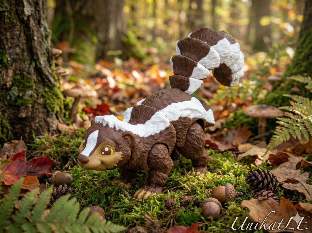 Articulated Skunk Figurine 3D Printed – Personalized Woodland Animal ...
