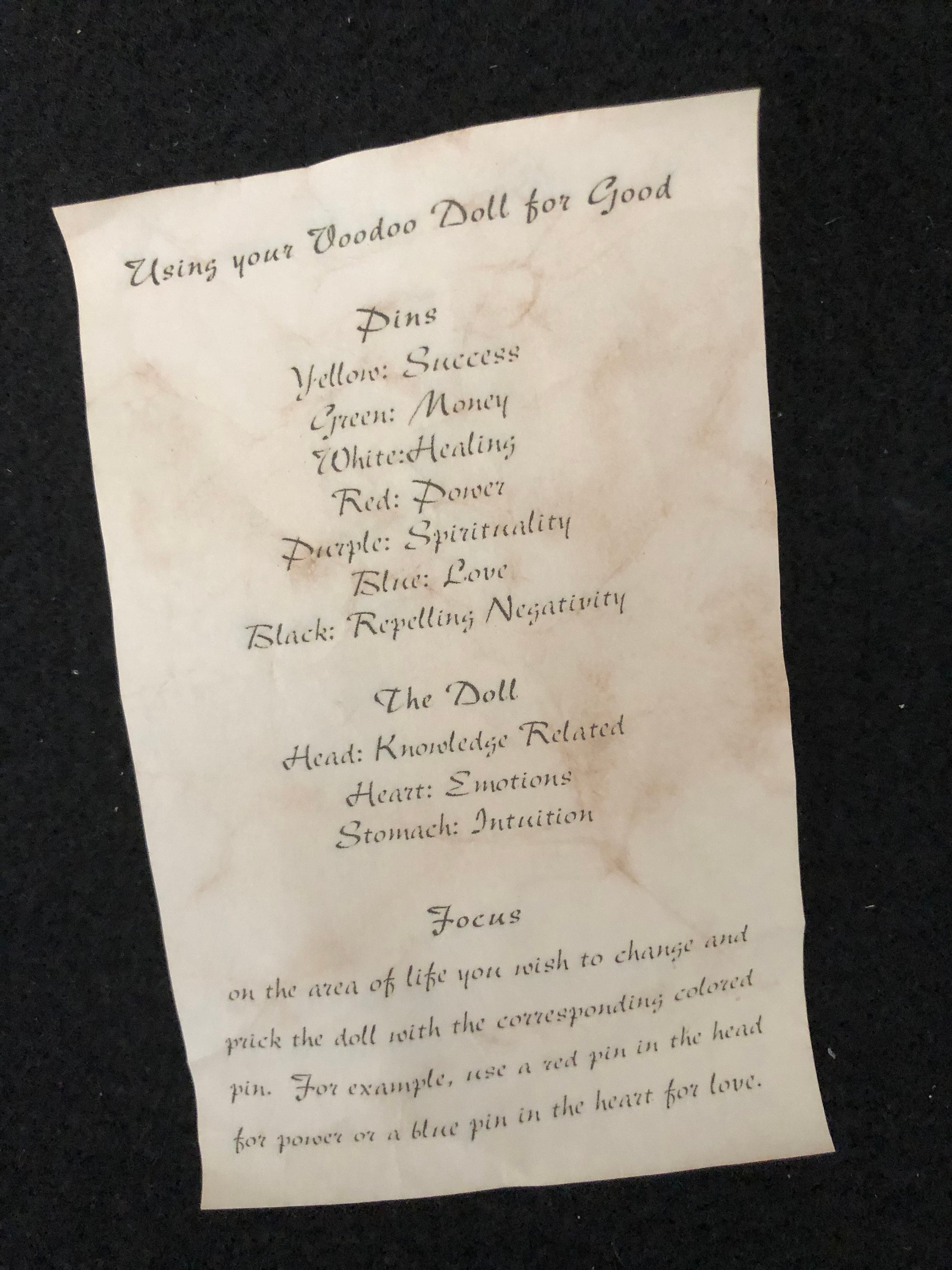 Voodoo Doll in a Coffin With Skull Voodoo Pin, Instructions Scroll and ...