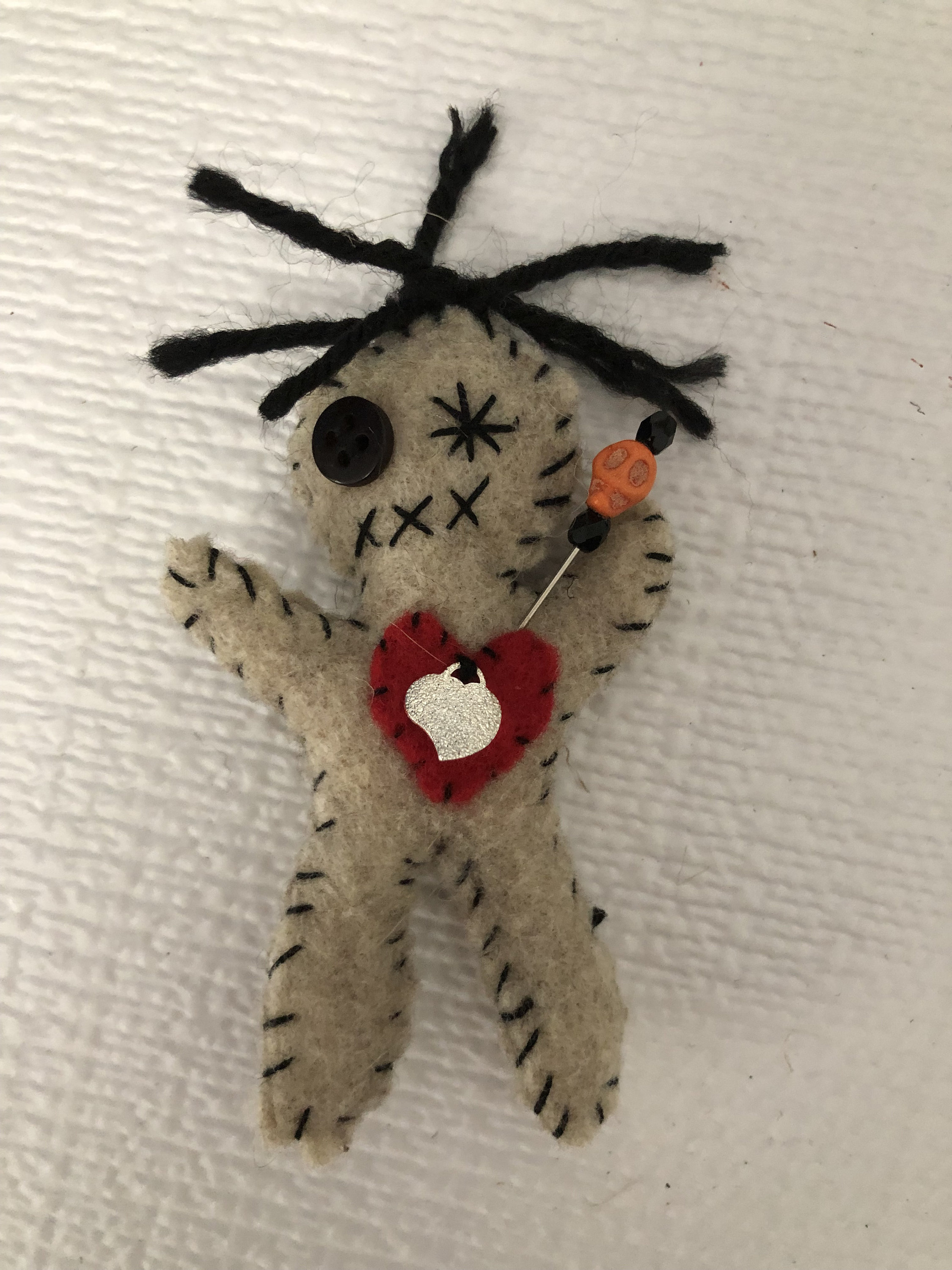 Voodoo Doll in a Coffin With Skull Voodoo Pin, Instructions Scroll and ...