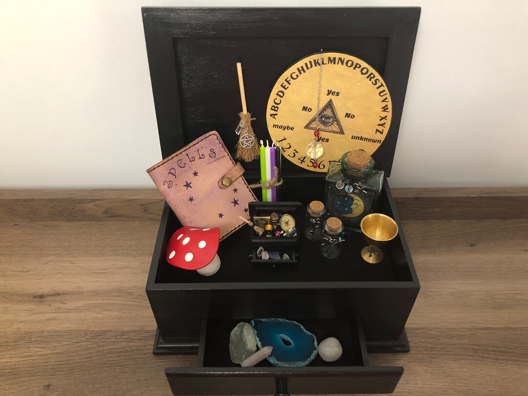 Witch’s Altar Box With Mini-me Miniature Altar Box. Each Include Moon ...