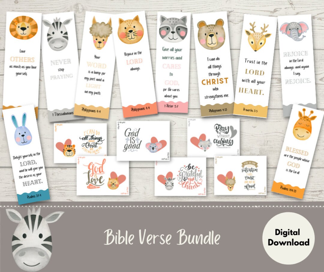 Kids Bible Verse Bookmark, Scripture Bookmark, Kids Bible Verses ...