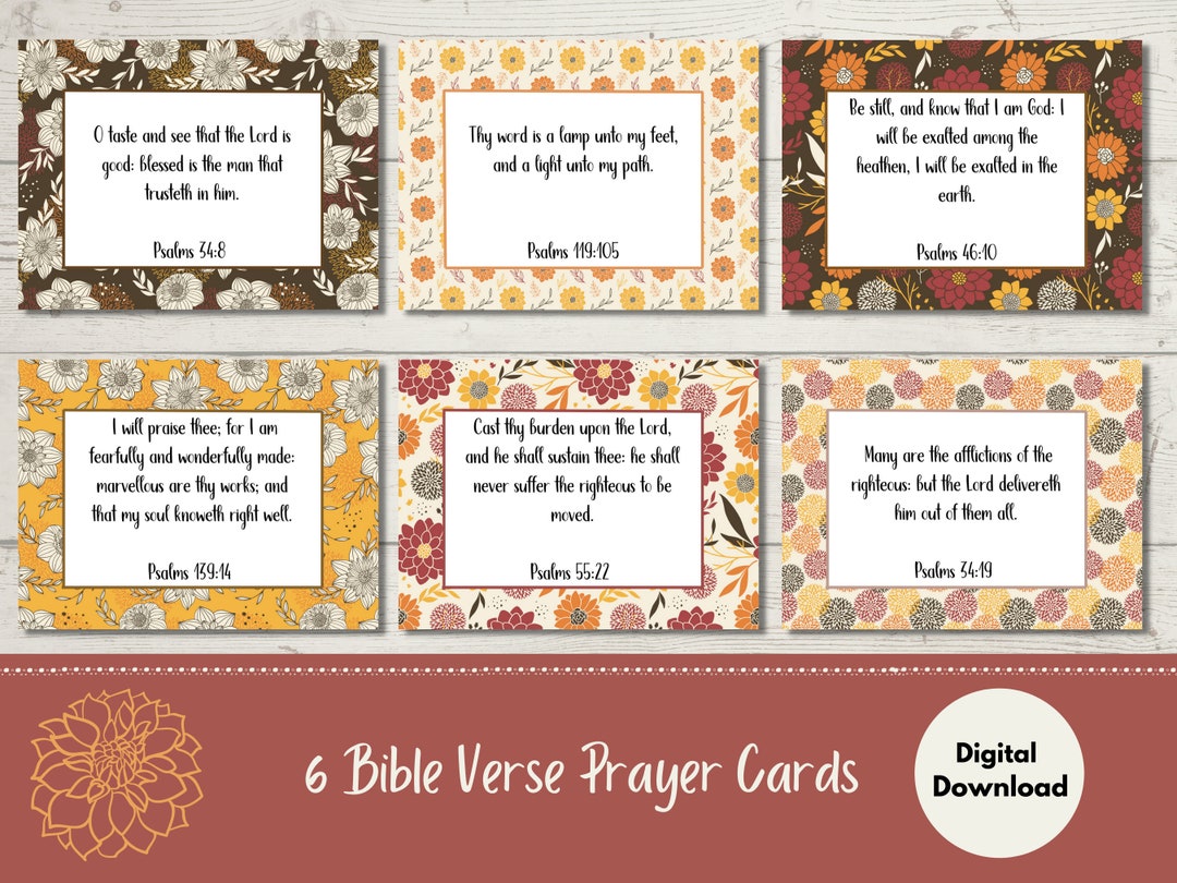 Bible Verse Cards, Scripture Cards, Prayer Cards, Printable Bible Verse ...