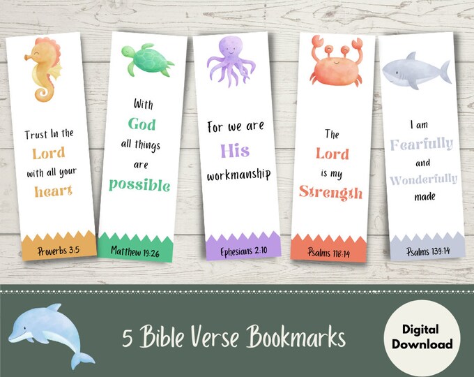 Kids Bible Verse Bookmark, Scripture Bookmark, Kids Bible Verses ...