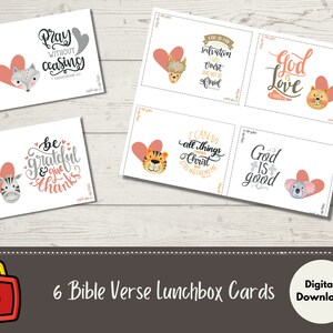 Bible Verse Lunch Notes, Scripture Cards, Lunchbox Notes for Kids ...