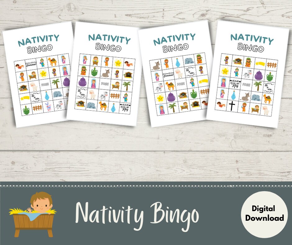 Christmas Bingo Cards, Nativity Bingo, Christmas Games for Kids ...