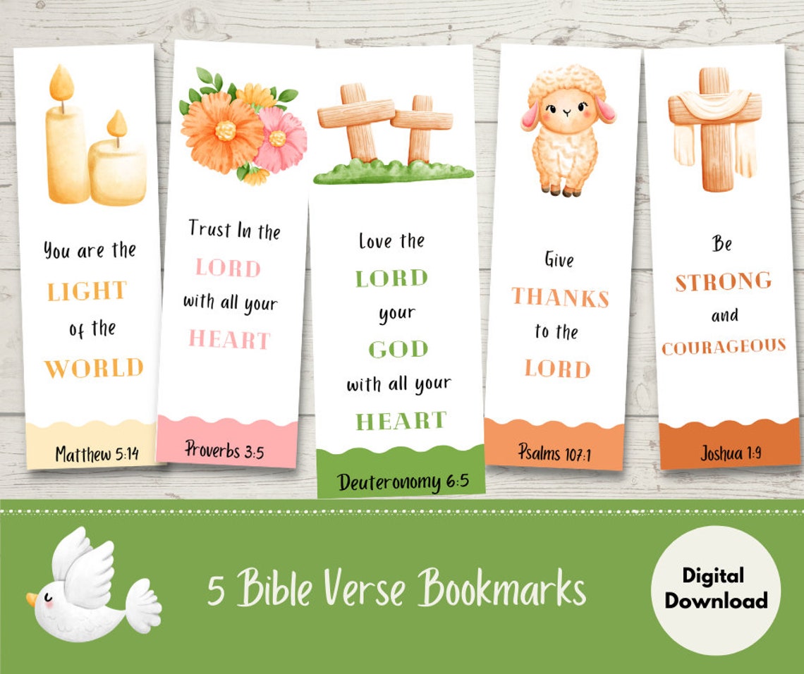 Bible Verse Bookmark, Scripture Bookmark, Kids Bible Verses, Easter ...
