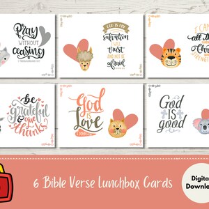 Bible Verse Lunch Notes, Scripture Cards, Lunchbox Notes for Kids ...