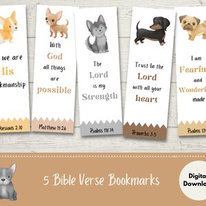 Bible Verse Bookmark, Scripture Bookmark, Kids Bible Verses, Dog ...