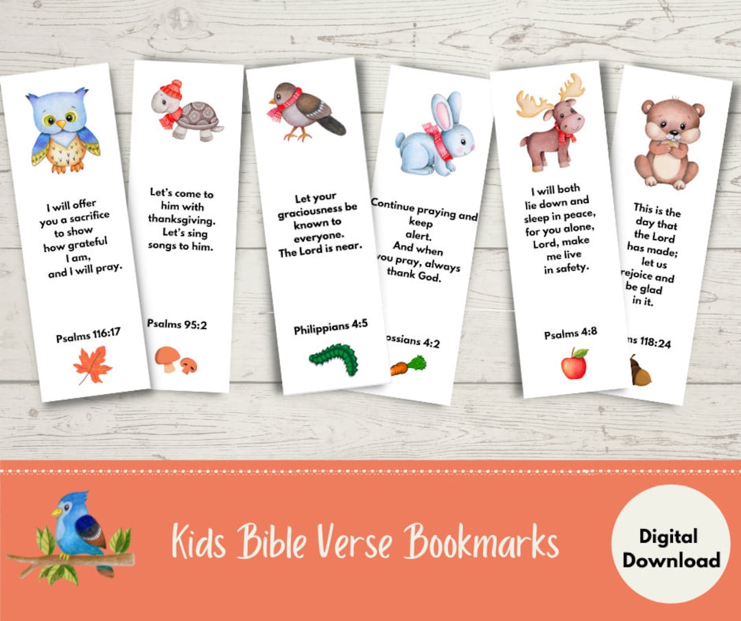 Bible Verse Bookmark, Scripture Bookmarks Color, Bookmarks for Kids ...