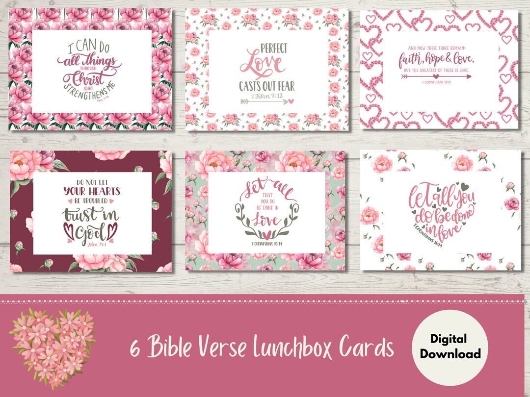 Scripture Cards, Bible Verse Card Printable, Lunchbox Notes ...