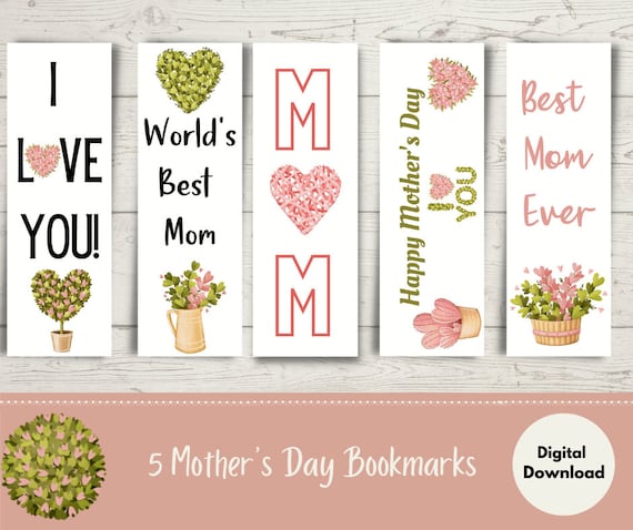 Mothers Day Bookmark Bookmark for Mom Digital Bookmark - Etsy