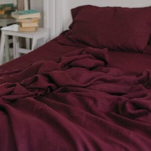 Cherry Red Cotton Duvet Cover, Cotton Bedding Set, 1 Duvet Cover + 2 ...