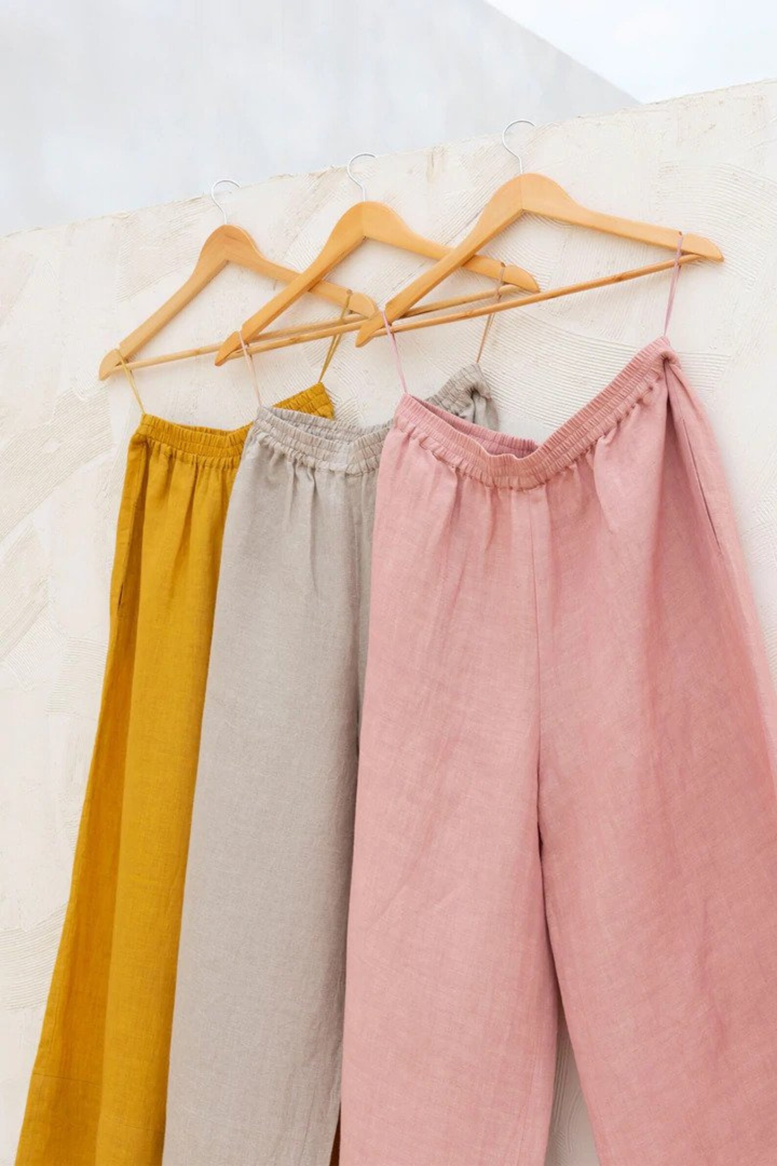 Soft Linen High Rise Linen Pants Wide Leg Dusty Pink Linen - Etsy