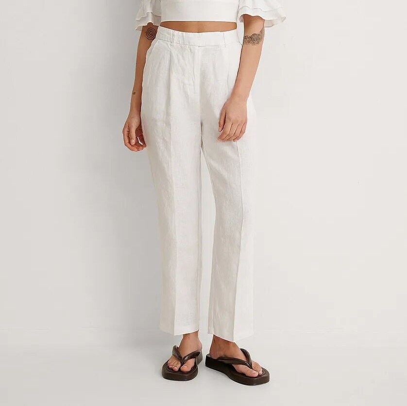 Rust Orange Linen Back Tie Top, Linen Backless Crop Top With Ruffle ...