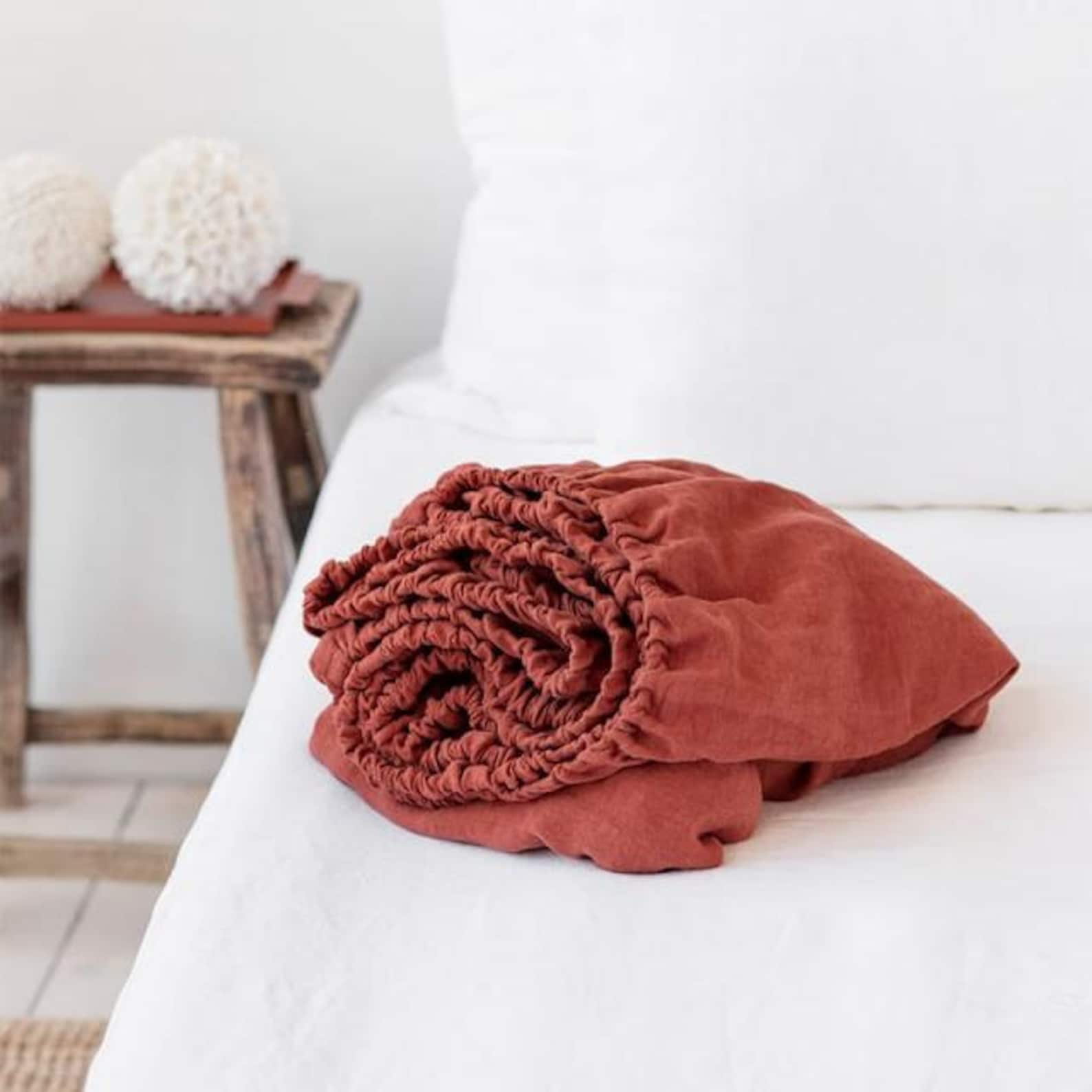 Custom Made Cherry Red Soft Cotton Fitted Sheet Set | Etsy