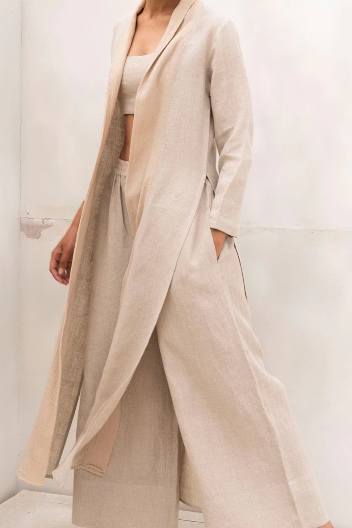 Natural Soft Linen Overlay With High Side Slits Linen Boho - Etsy