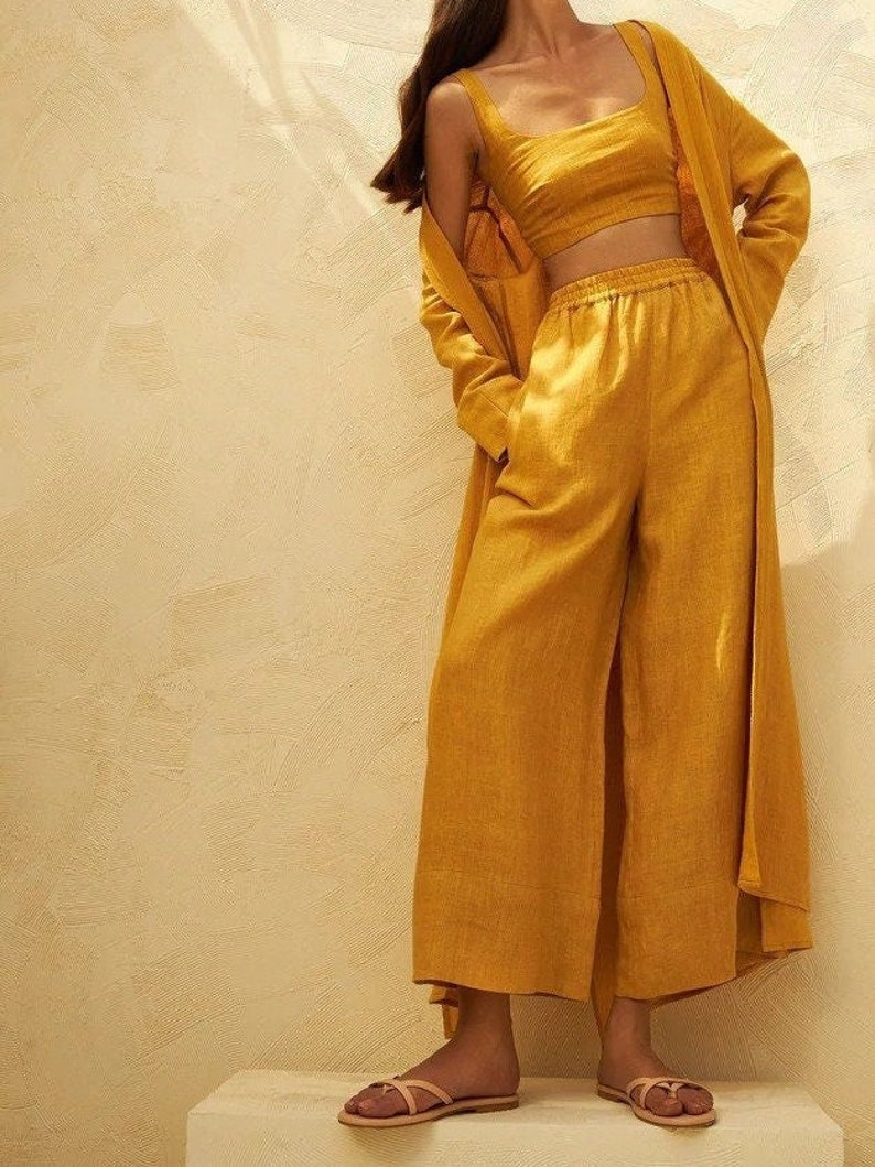 Golden Yellow Linen Cami Crop Top, Linen Bralette Top - Etsy