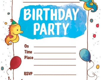 Downloadable/ Printable A5 Birthday Invitation - Etsy