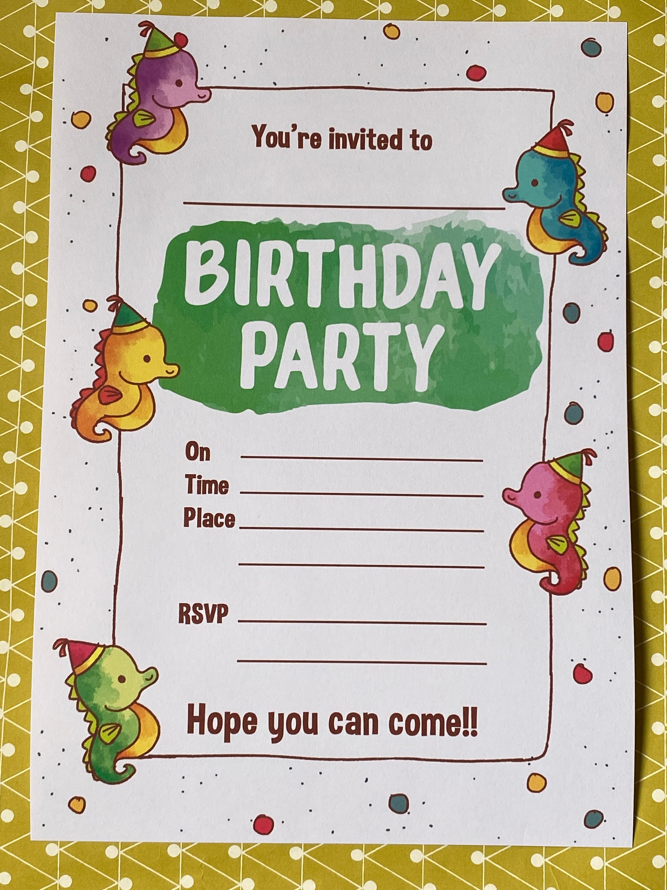 Downloadable/ Printable A5 Birthday Invitation - Etsy