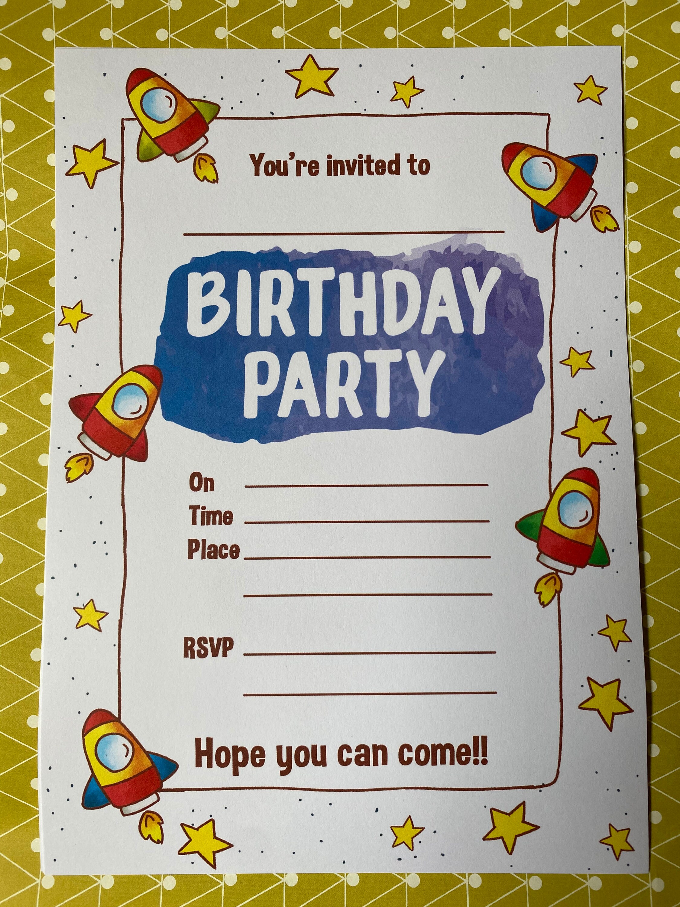 Downloadable/ Printable A5 Birthday Invitation - Etsy UK
