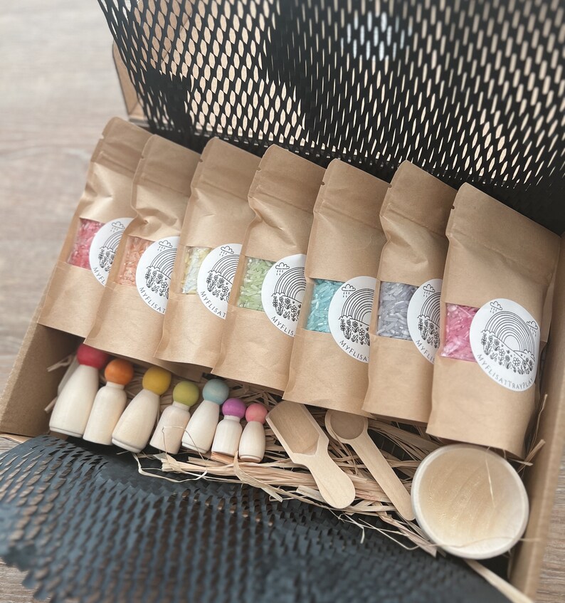 Rainbow Sensory Rice Filler. Tuff Tray Play, Flisat Table Play, Messy ...