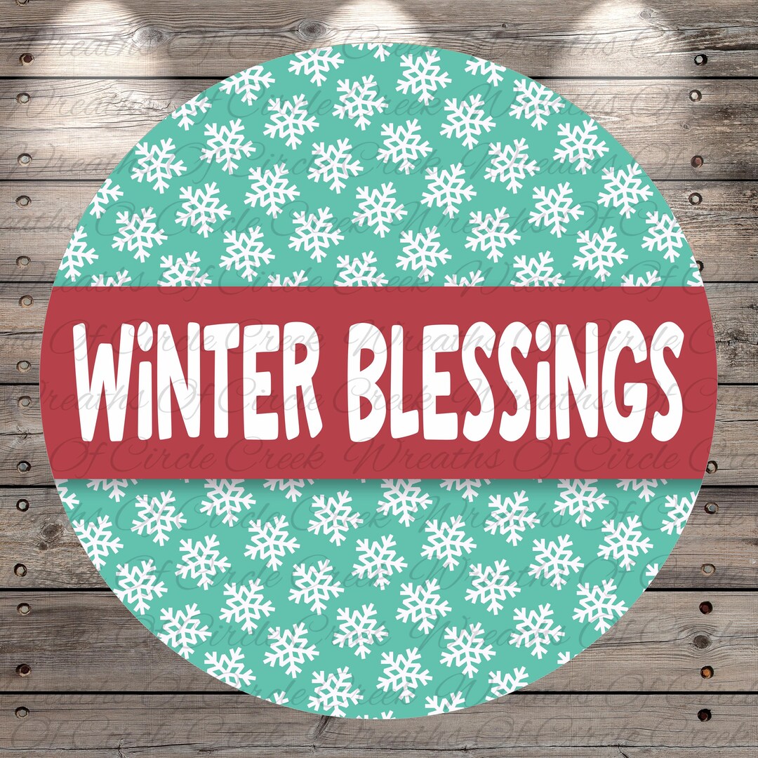 Teal Winter Blessings Snowflake Aluminum Metal Wreath Sign (lightweight ...
