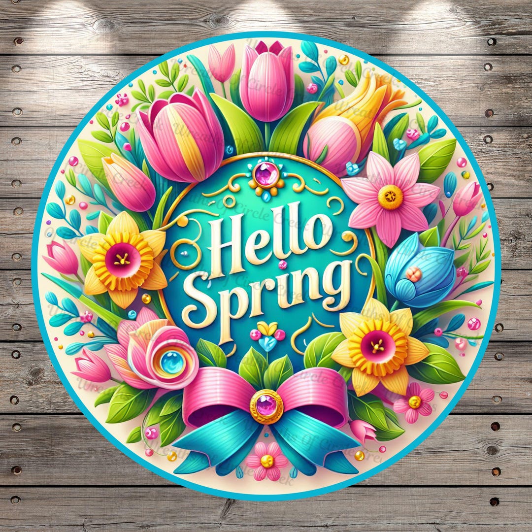 Tulips, Florals, Hello Spring, Blue, Pink, Yellow, Light Weight, Metal ...