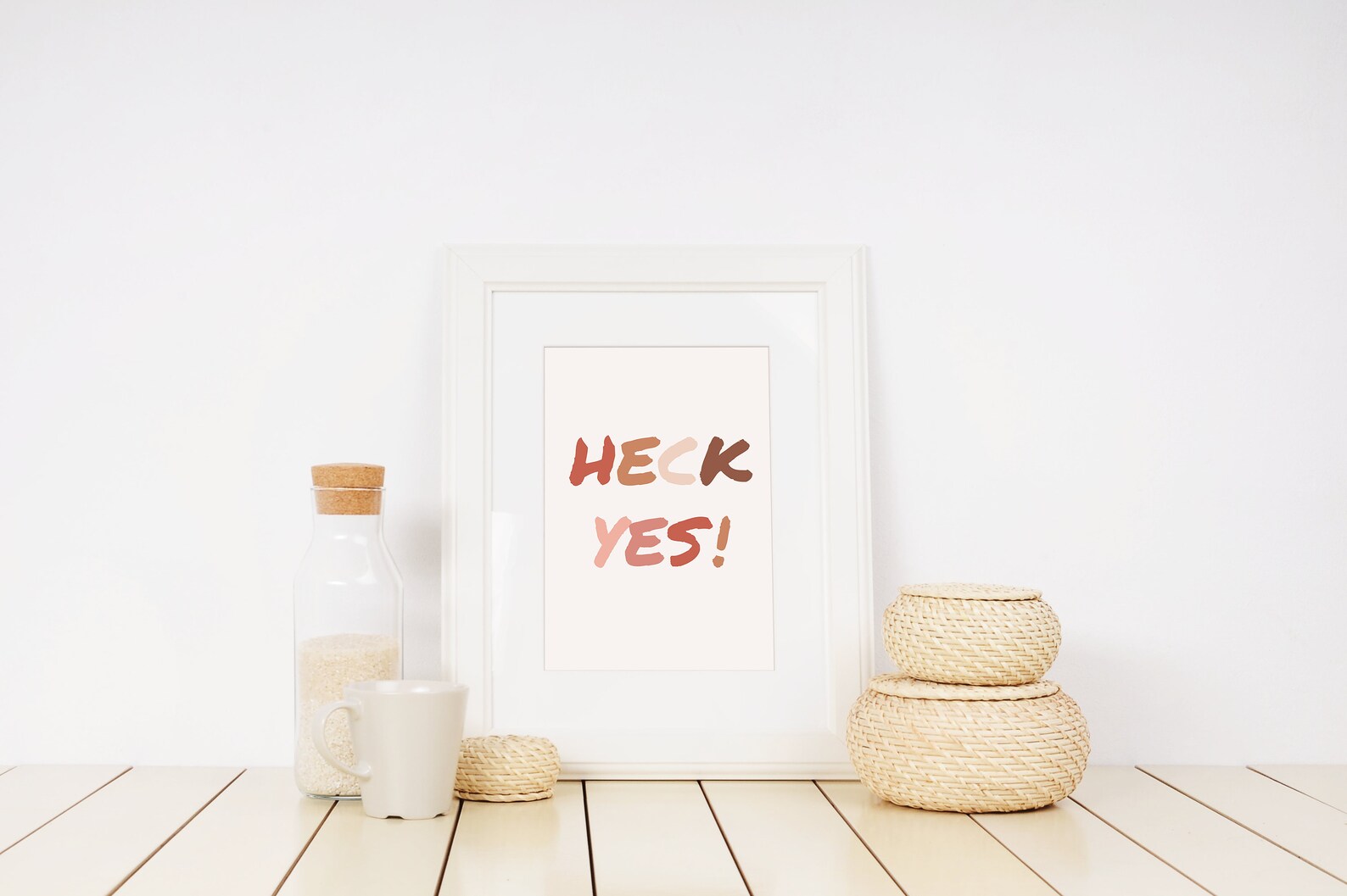 Heck Yes Printable Wall Art | Motivational Quotes Poster | Modern Boho ...