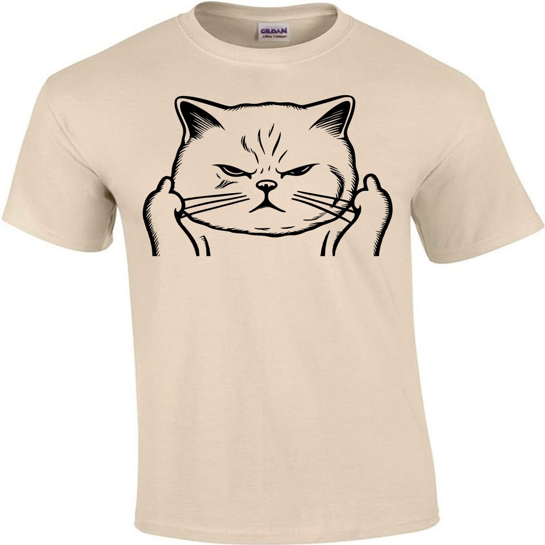 Angry Kitty Cat Giving the Middle Finger Graphic Tee T-shirt Shirt Top ...