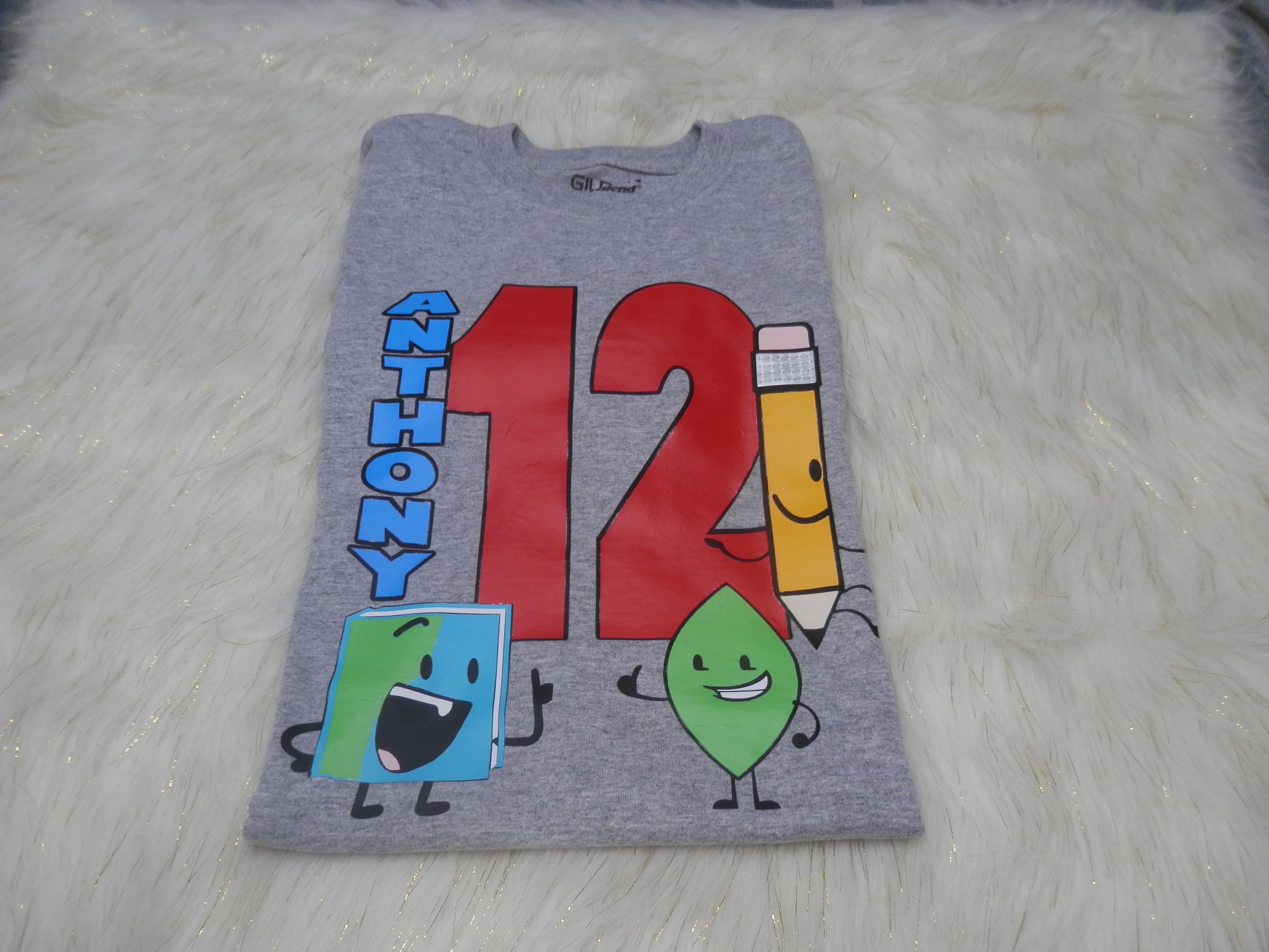 Adult Sized BFDI Birthday Shirt Name and Age Can Be Customized Battle ...