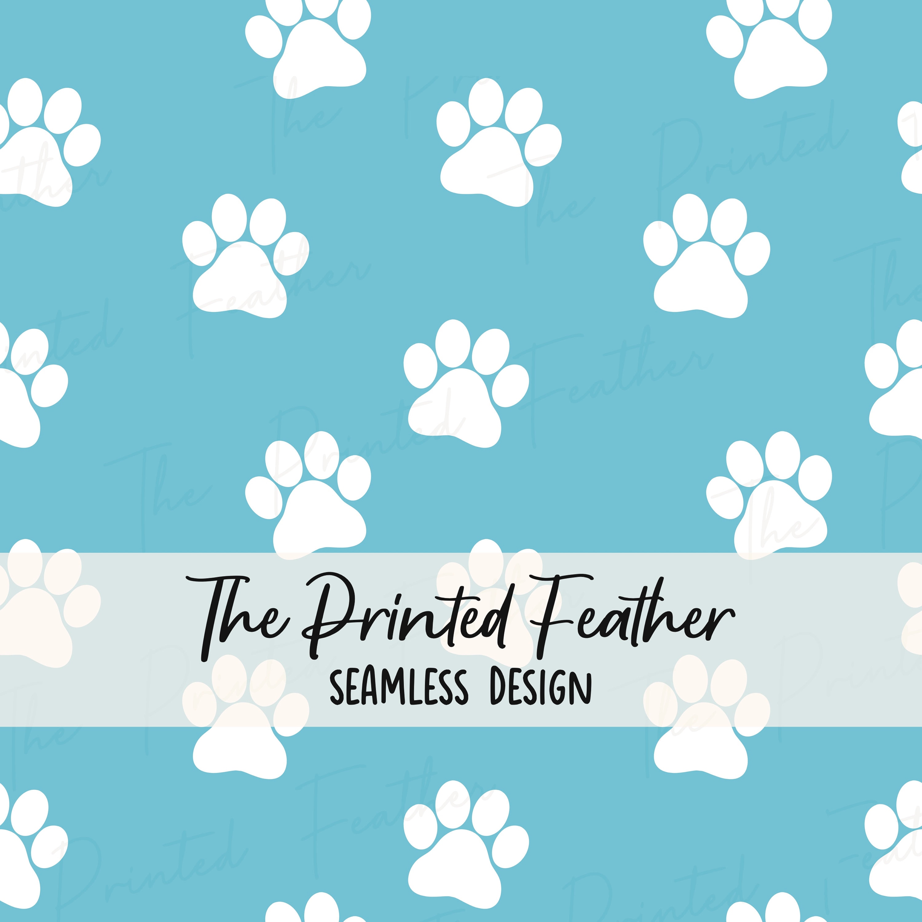 Paw Print Background Blue