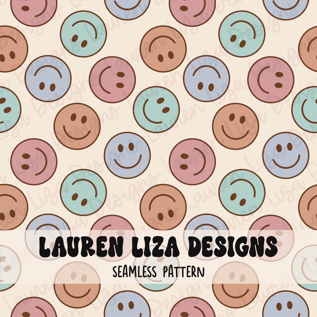 Retro Smiley Faces, Groovy 70s, Seamless File for Fabric Sublimation ...