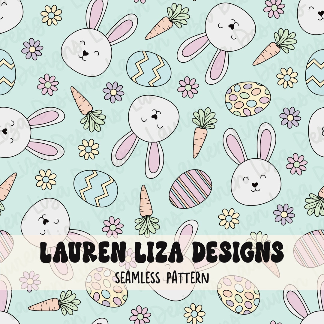 Cute Easter, Spring Seamless Pattern for Fabric Sublimation, Holiday ...