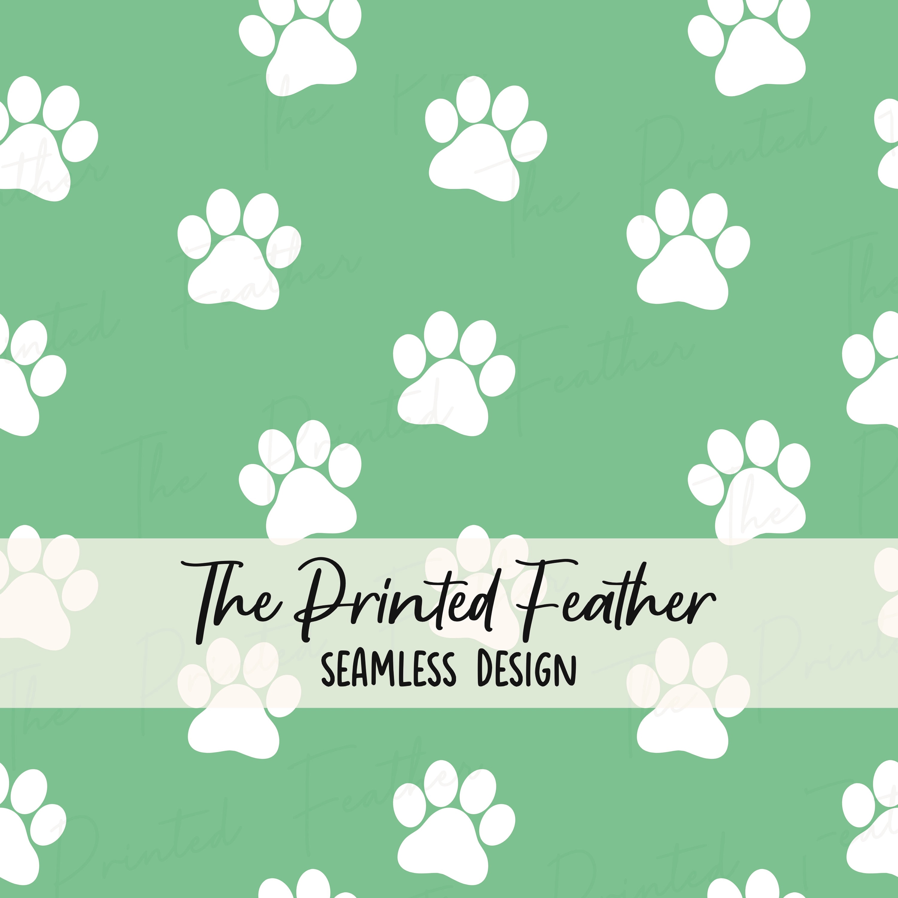 Green Paw Print Background