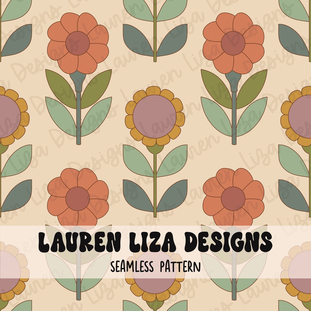Retro Boho Flowers, Seamless File for Fabric Sublimation, Repeat Design ...