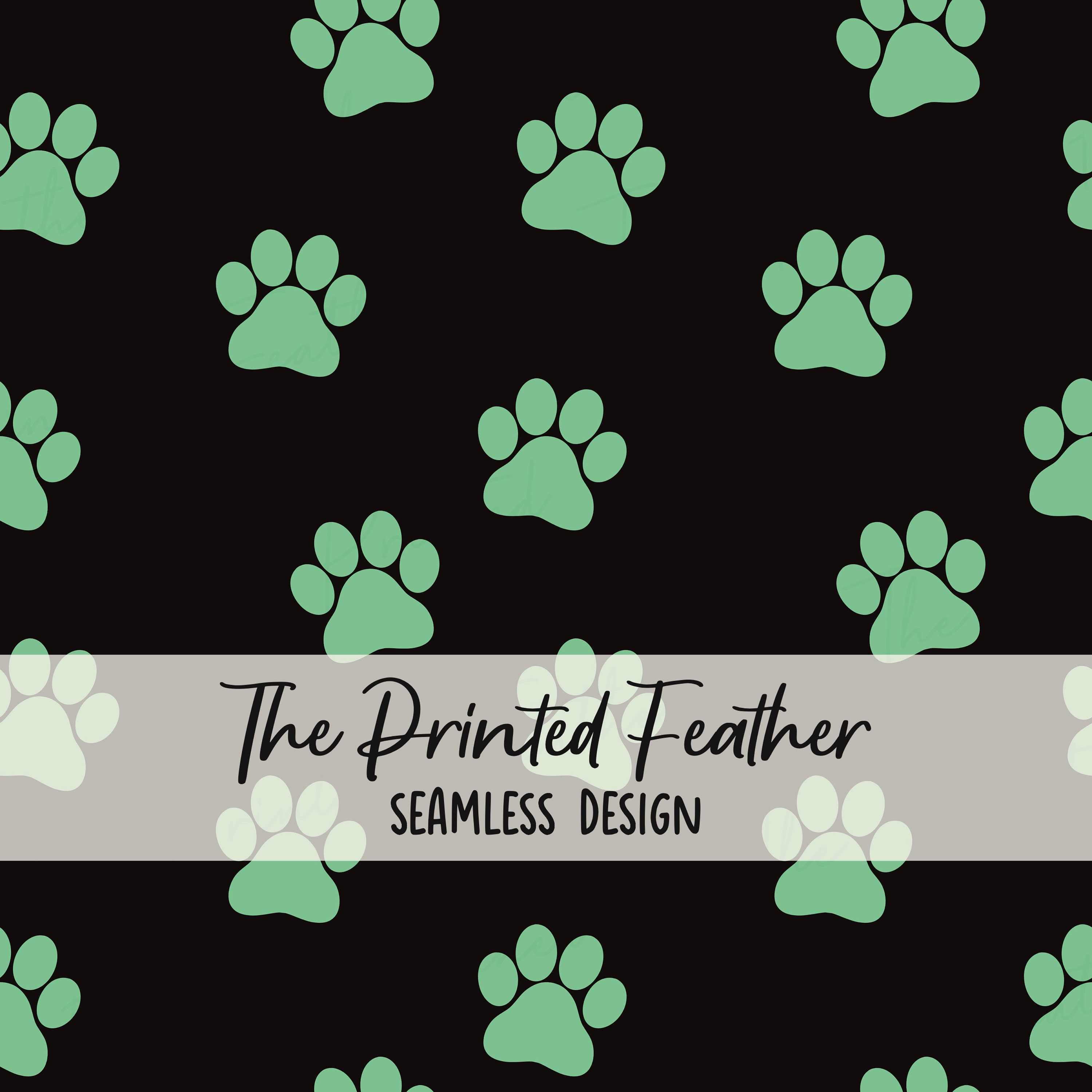 Green Paw Print Background