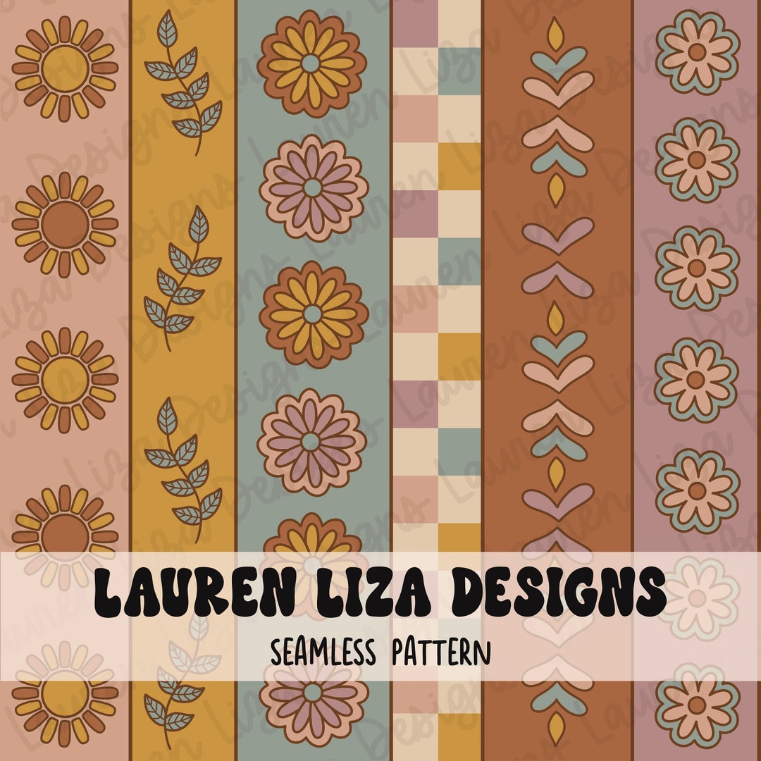 Autumn Patchwork Stripes, Floral, Seamless File for Fabric Sublimation ...