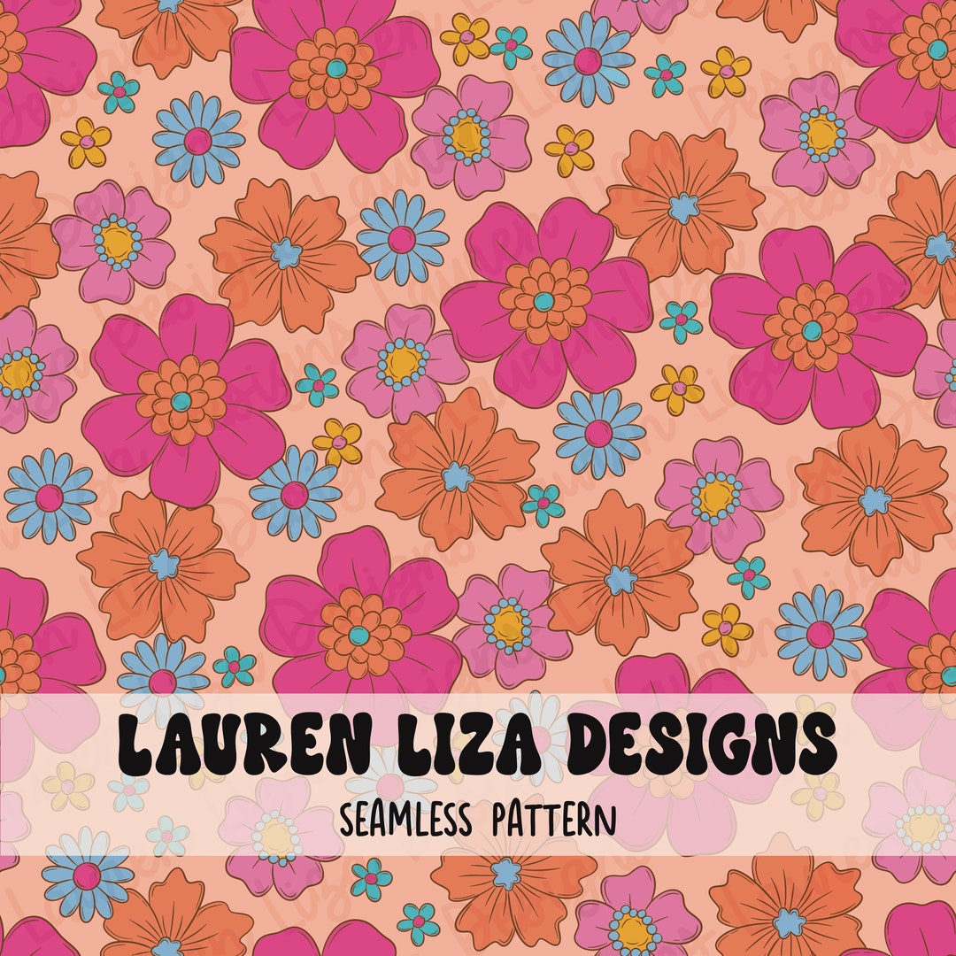 Retro Floral, Summer, Seamless File for Fabric Sublimation, Repeating ...