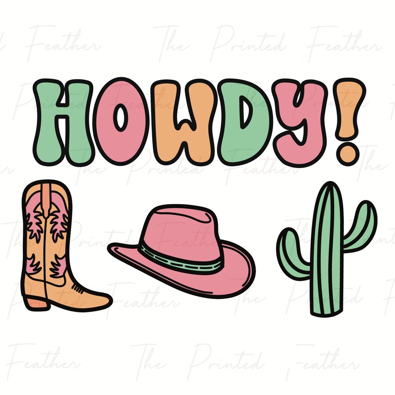 Howdy Western Theme Sublimation PNG Design Clip Art Funny T - Etsy