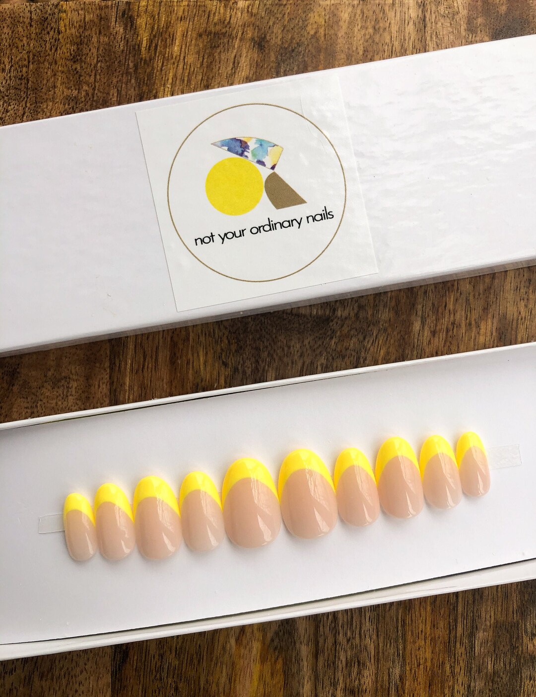 Colored French Tip Press on Nails - Etsy