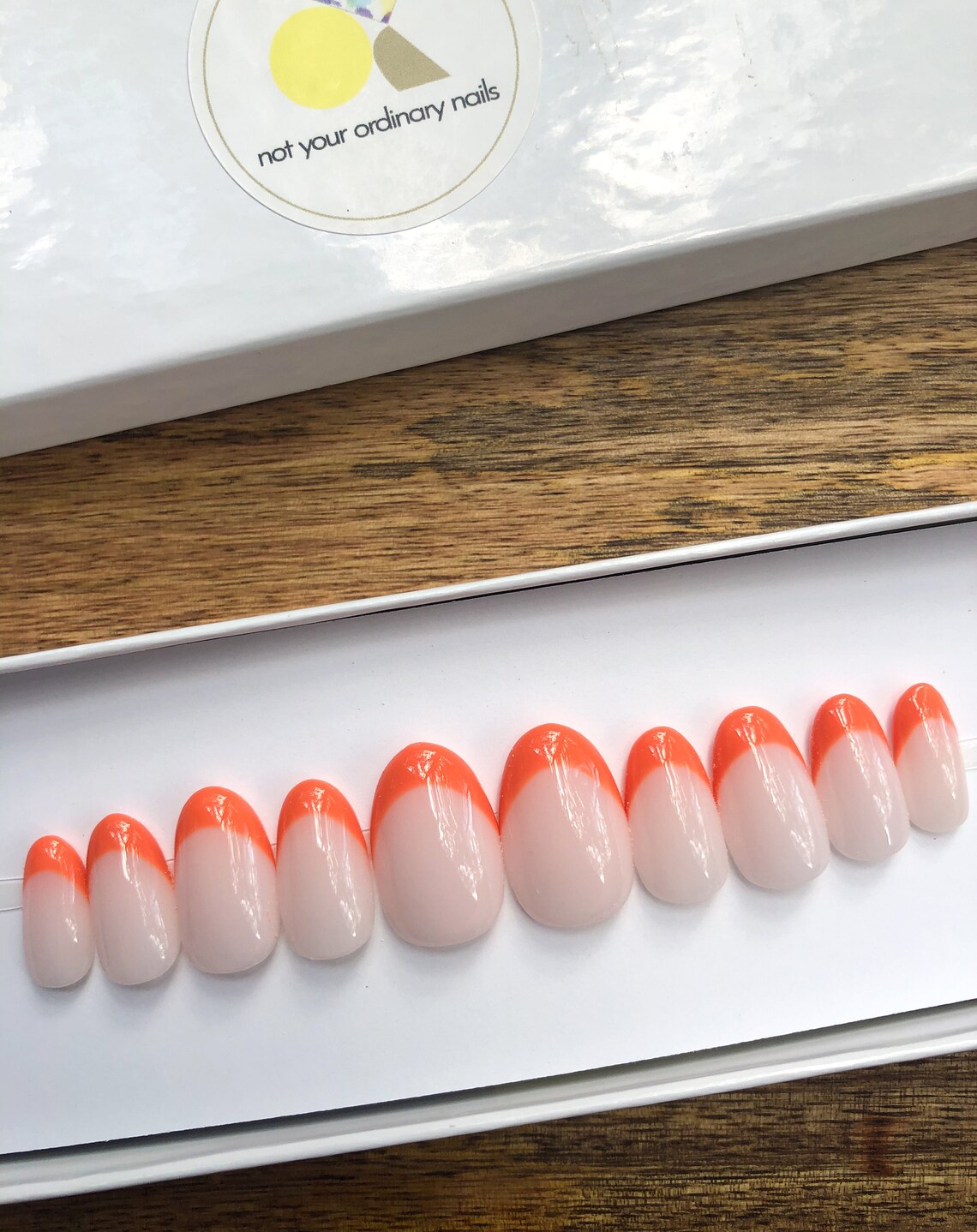 Colored French Tip Press on Nails - Etsy