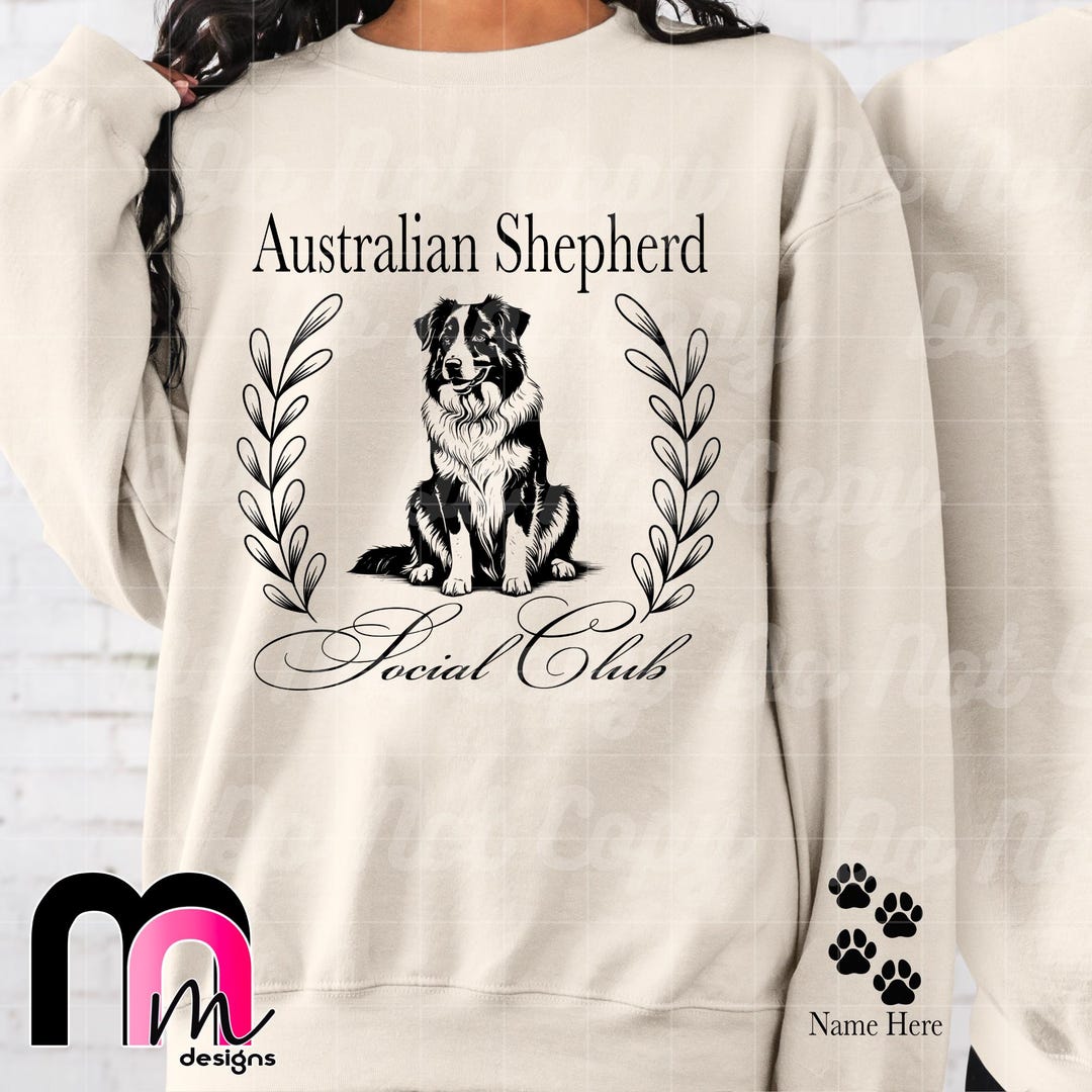 Australian Shepherd Social Club PNG - Etsy