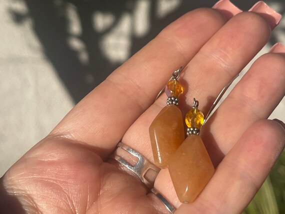 Vintage Peach Quartz Beaded Gemstone Sterling Silver … - Gem