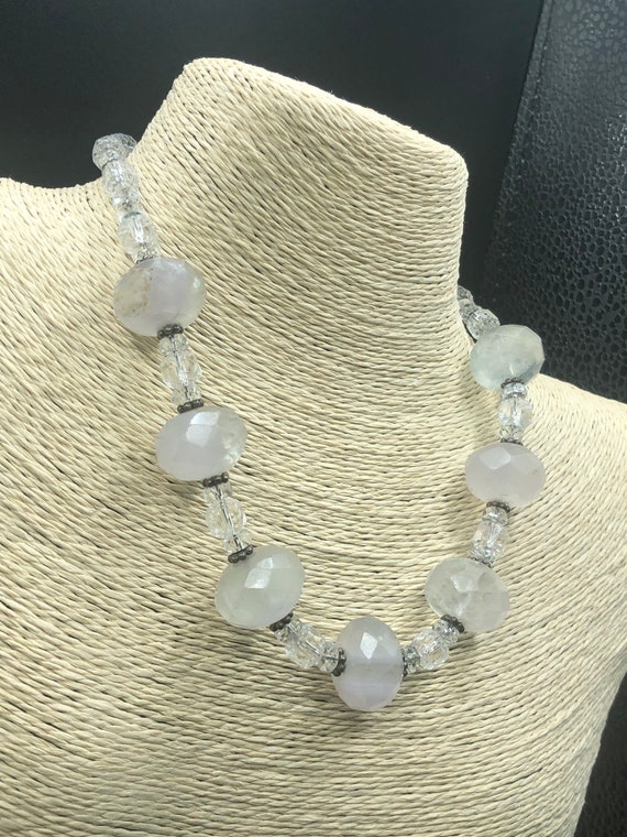 Gorgeous Vintage Huge Rock Crystal Beads Beaded Necklace - Etsy