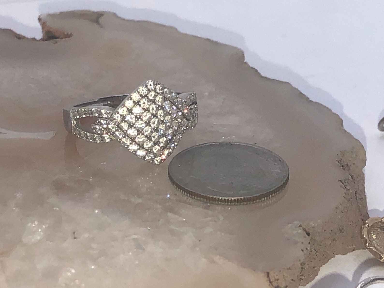 Beautiful CZ crystal ring fake pave set diamonds size 7 look | Etsy