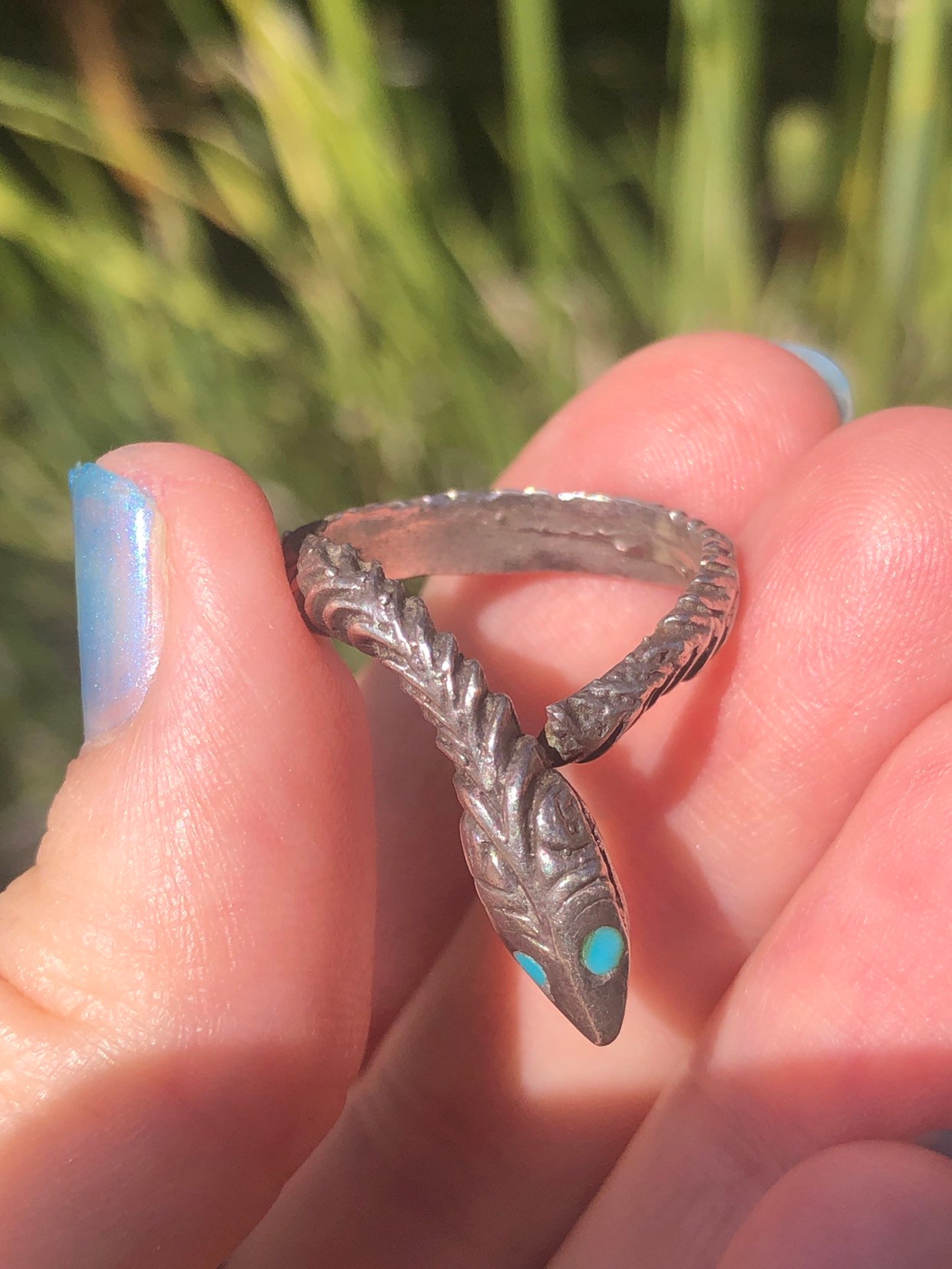 Vintage Native American Indian Zuni sterling silver snake ring | Etsy